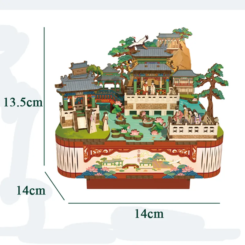 DIY Wooden Ice And Snow Borgata Music Box Building Kit With Lights 3D ...