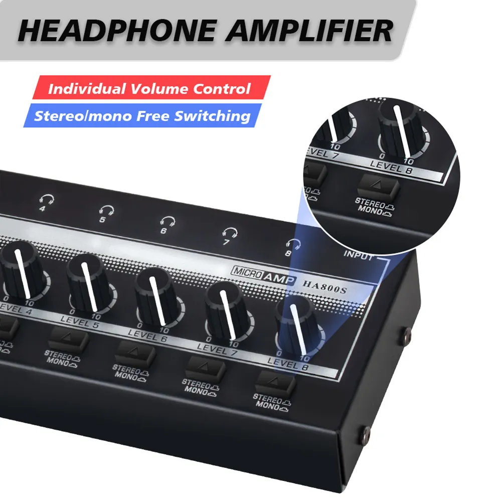 DHgate.com:Ultra-Compact 8 Channel Headphone Amplifier Audio HA800S ...