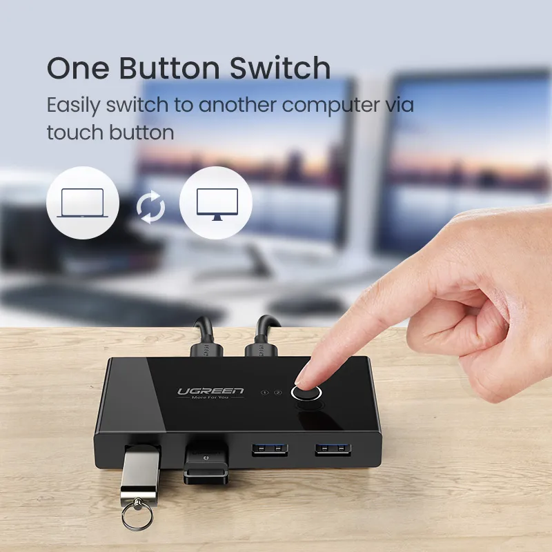 UGREEN USB Switch USB 3.0 2.0 Switcher Switch For WindowsKeyboard Mouse ...