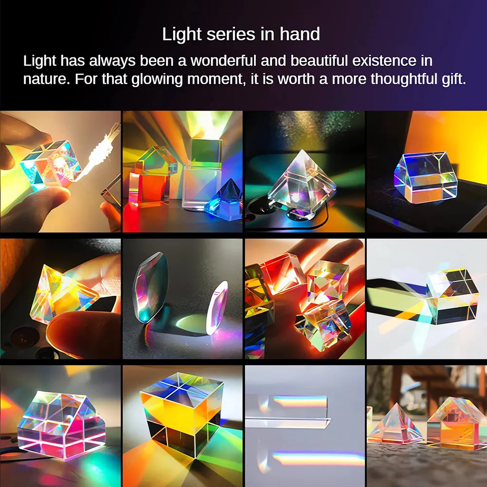 Lamp Prisms Optical Glass Prism For Light Refraction With Paper Box ...