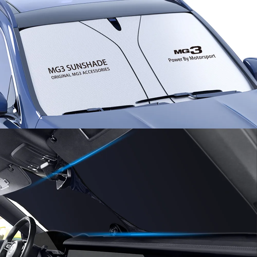 MG Trapezoidal Car Windshield Sunshade Cover | Front Window Protector ...