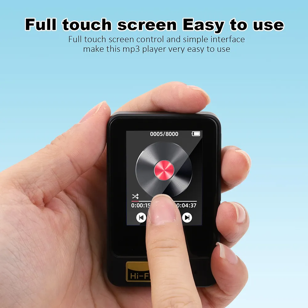 Bluetooth MP3 Player HIFI 5.2, 1.8 Inch Full Screen MP3 Music Player ...