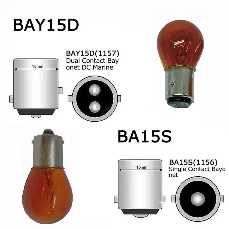 Car Turn Signal Bulbs 1156 1157 S25 BAU15S BA15S P21W Red Halogen Bulb ...