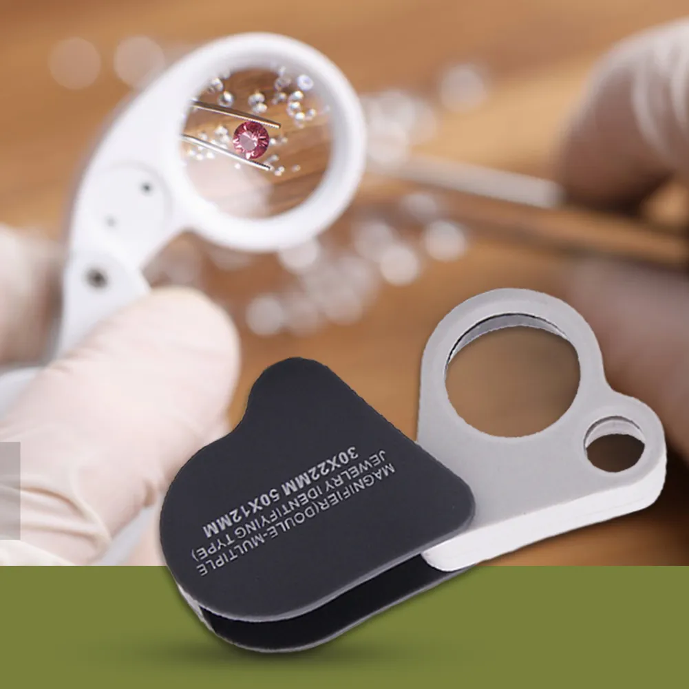 Jewelers Headset Magnifying Glass: 30X & 50X Foldable Handheld Loupe ...