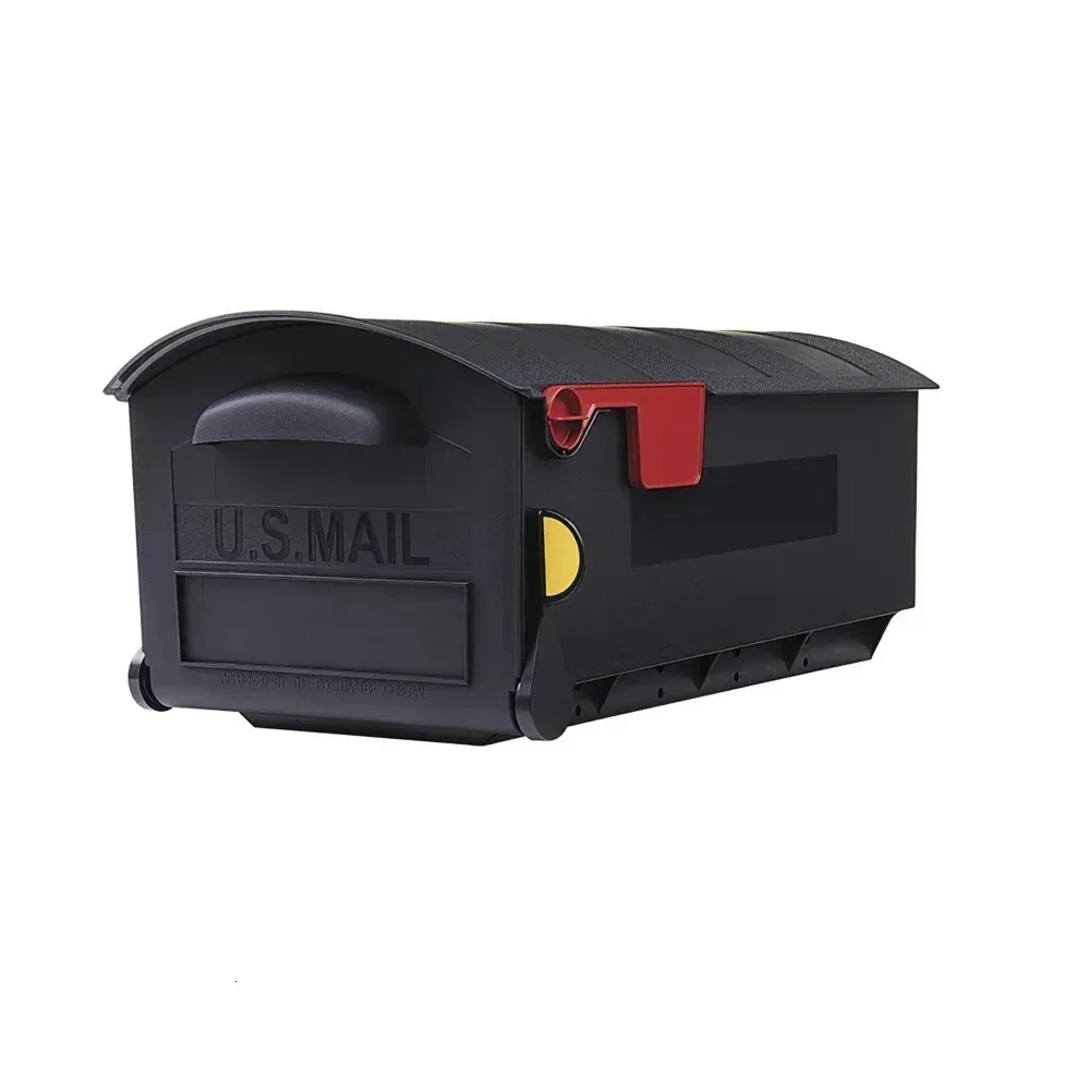 Large Capacity Plastic Post Mount Mailbox Black, Weather Resistant ...