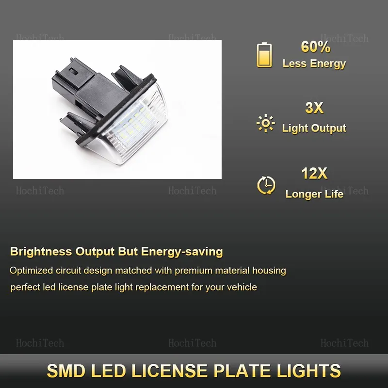 LED Number Plate Light Error Free License Plate Lamp for Peugeot 206 ...