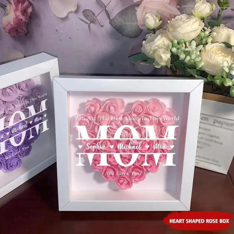 DHgate.com:Handmade Heart-shaped Rose Shadow Box Frame with Dried ...
