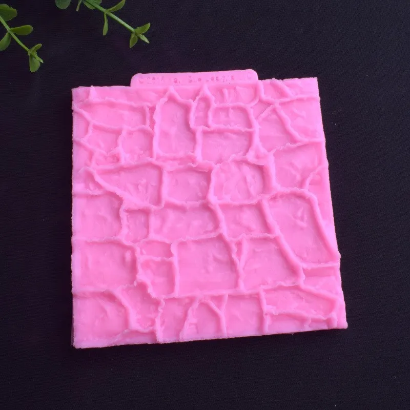Silicone Baking Mold Flexible Stone Wall Texture Mold For Cake ...