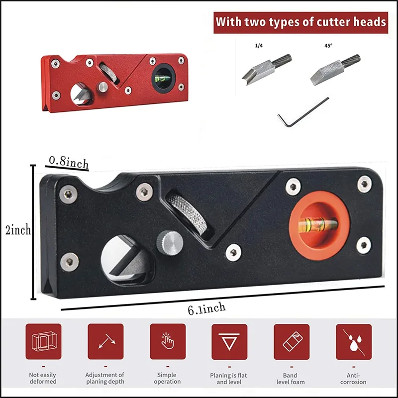 Chamfer Plane Wood Hand Edge Planer with 2 Cutter Heads for Quick Wood ...