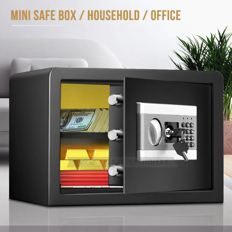 DHgate.com:25cm Steel Electronic Mini Safe with Biometric Lock for Home ...