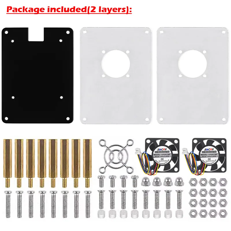 Raspberry Pi 5 Cluster Case Set, 2-Layer Raspberry Pi 5 Case with ...