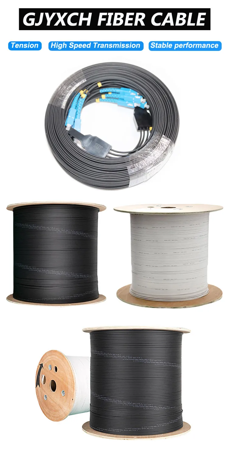 Steel Cable With Eyelets Self Supporting Fiber Optic Drop Cable, Single ...