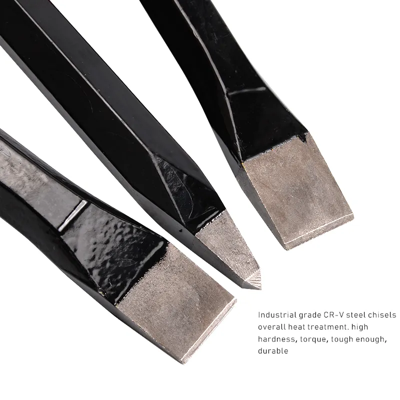 Masonry Chisel with Hand Guard Protector, Pointed and Flat Blades, CR-V ...