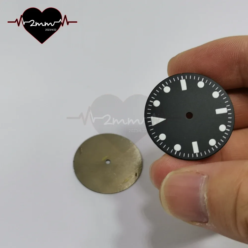 Blank Watch Dial For NH36 NH35 Movement 28.5mm Matte Black Watch Faces ...