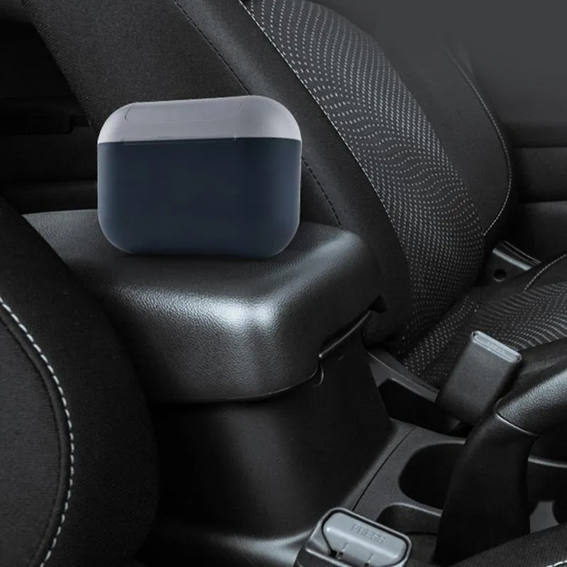 Portable Mini Car Trash Bin Azure With Detachable Can Durable ...