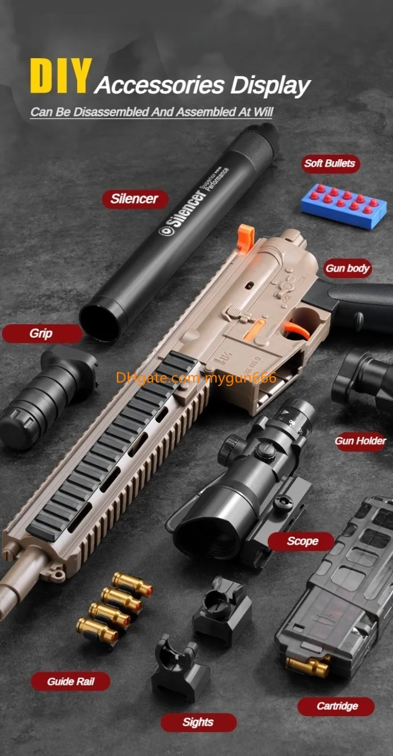 M416 Soft Bullets Toy Gun Detachable Foam Dart... From Mygun666, $23.77 ...