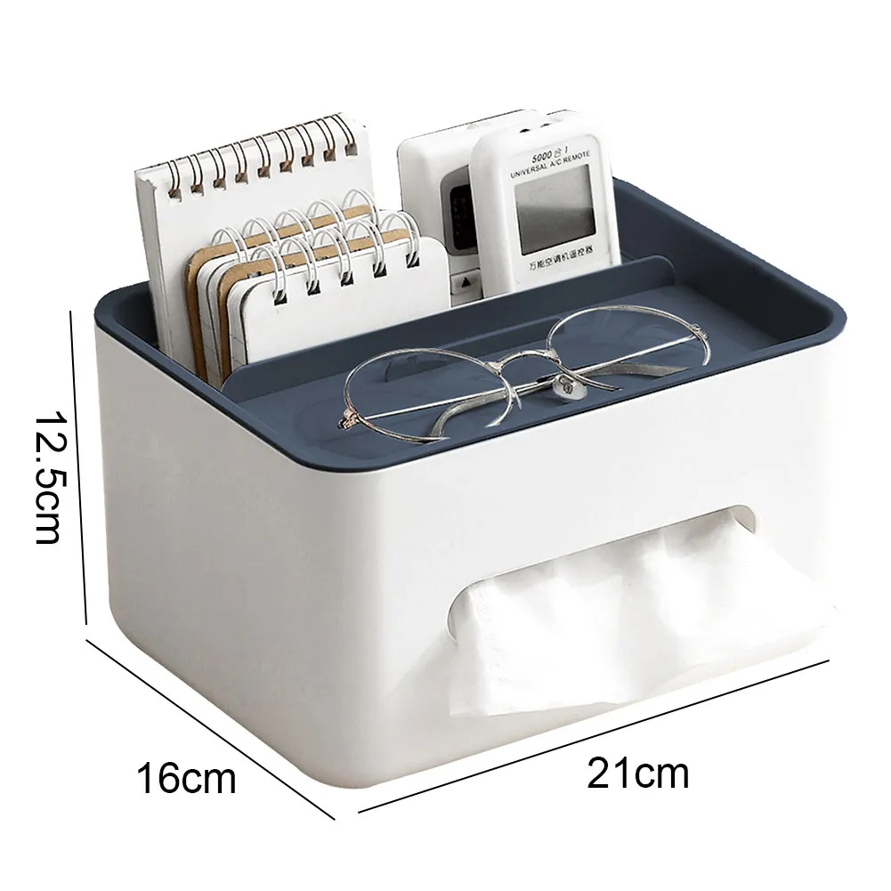 Chic Desk Organizer Box: Eco-friendly Bamboo Tissue Holder with Remote ...