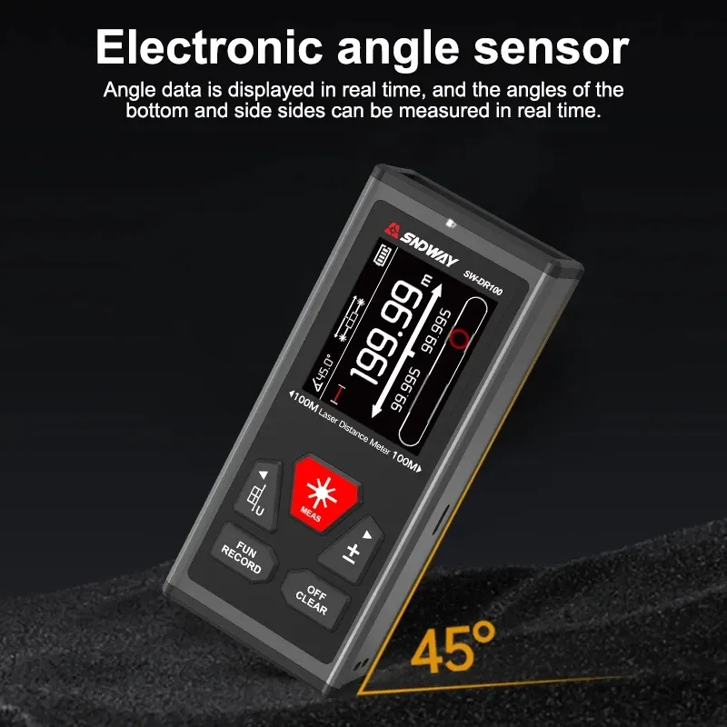 SNDWAY Rechargeable Laser Distance Meter, 120M/200M Digital Rangefinder ...