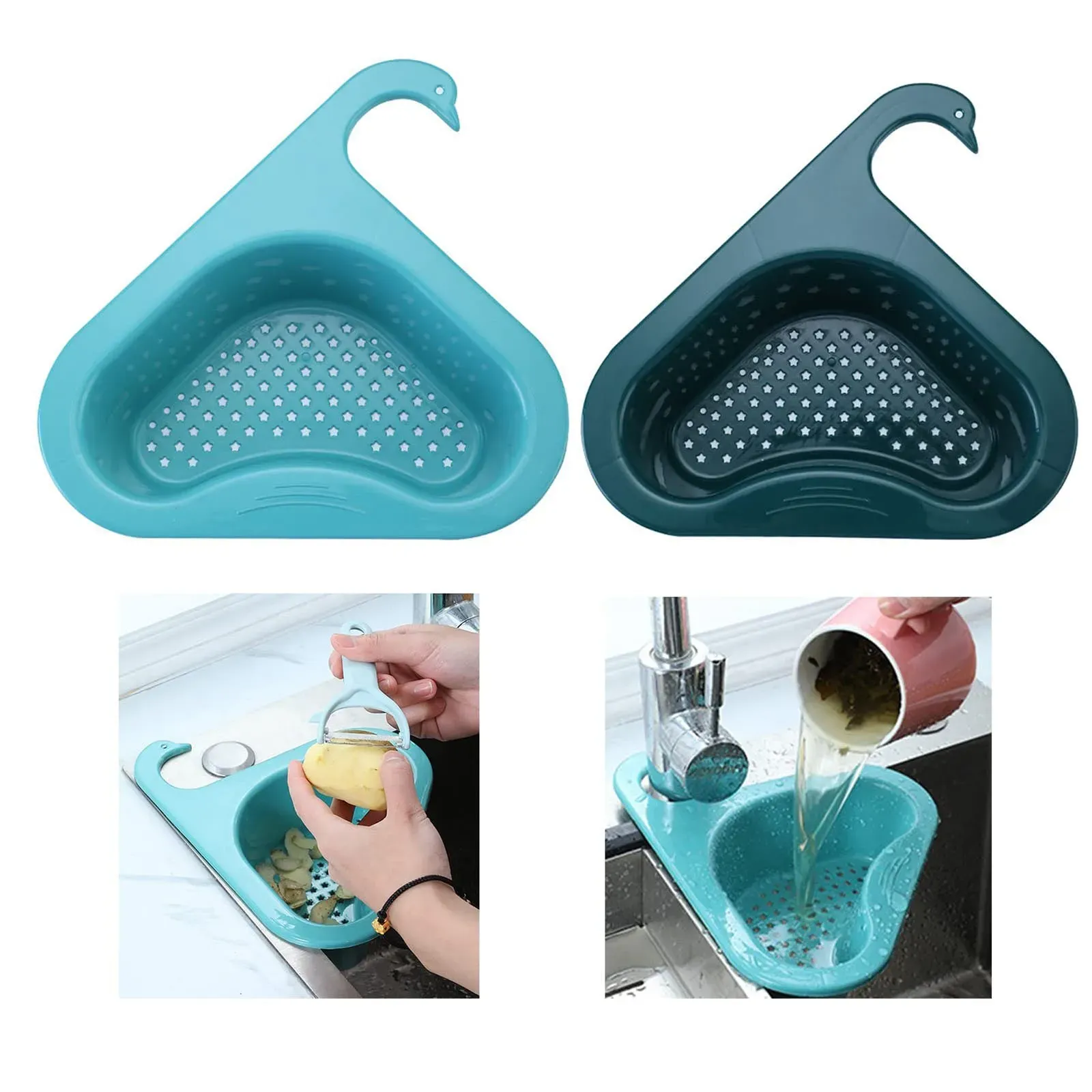 Multi-Functional Hanging Sink Filter Basket Triangular Stainless Steel ...