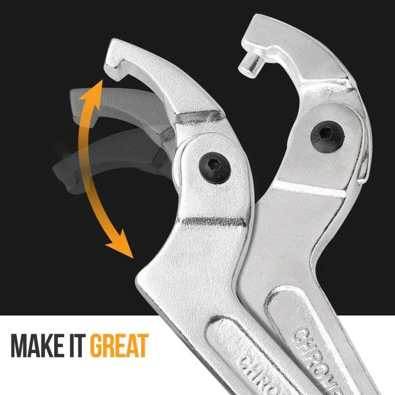 Adjustable Wrench Hook Spanner Square and Round Head CR-V Spanner Key ...