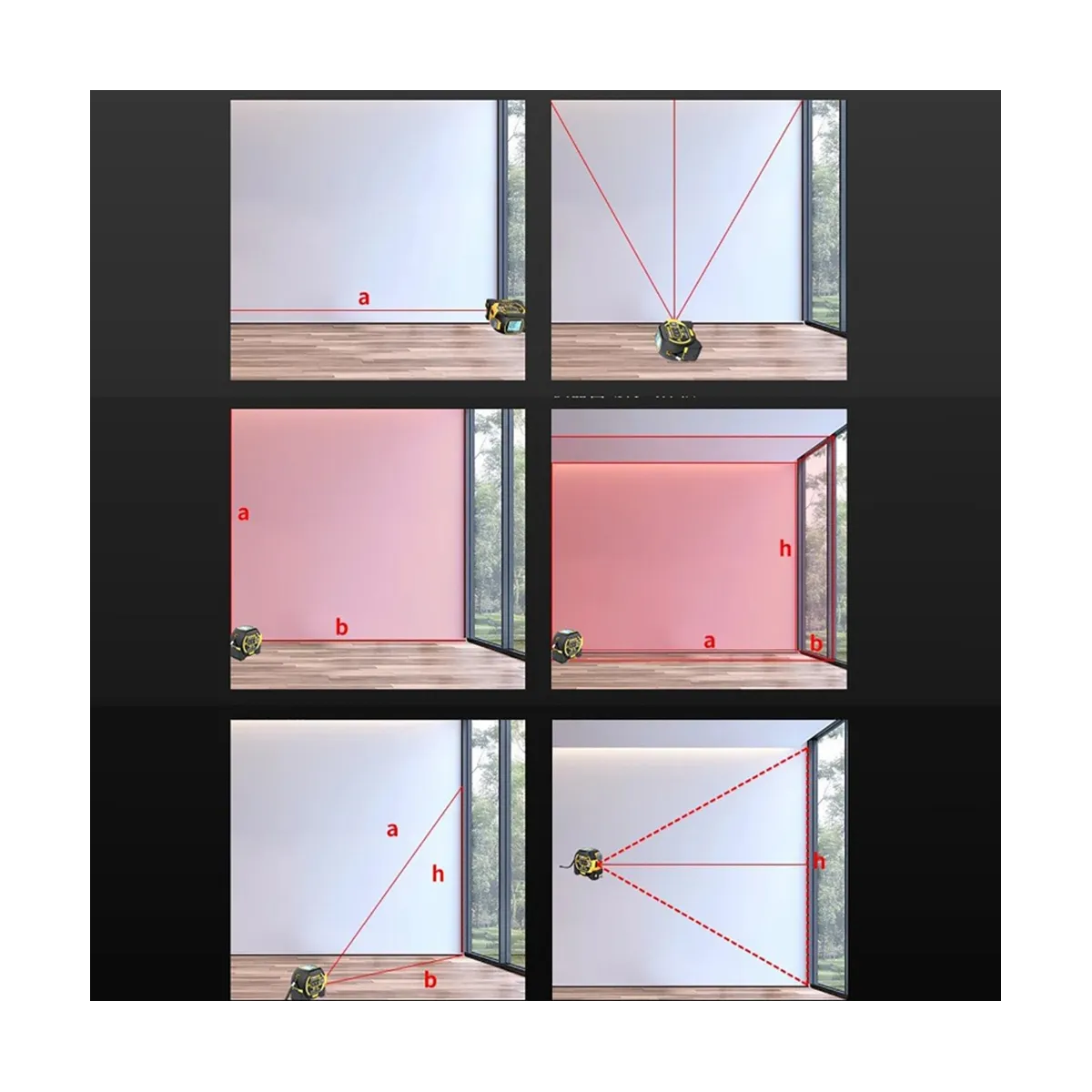 3 In1 LCD Display 60M Digital Laser Distance Meter Rangefinder Handheld ...