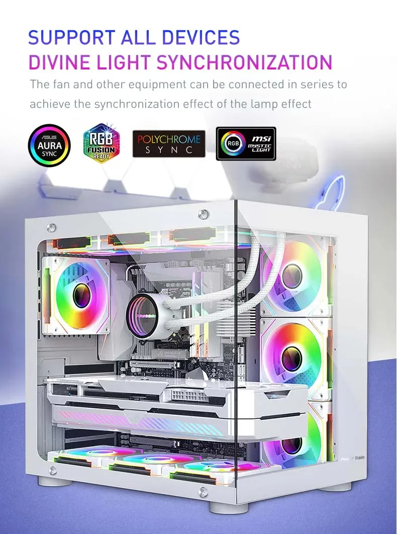 ARGB Computer Chassis Fan 12cm PC Cooling Fan With PWM, Quiet Operation ...