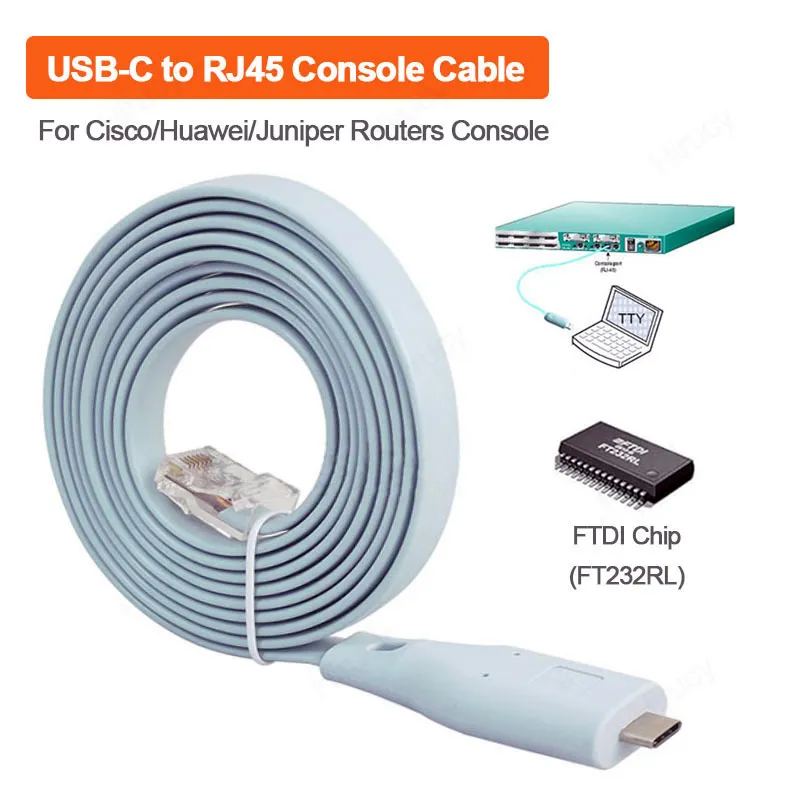 RS232 Female To USB Type C Console Cable Serial Adapter Cord For ...