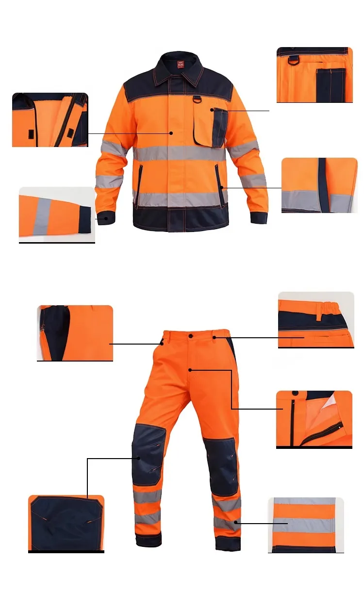 Enhanced Visibility Work Wear Set: Reflective Safety Jacket and Multi ...