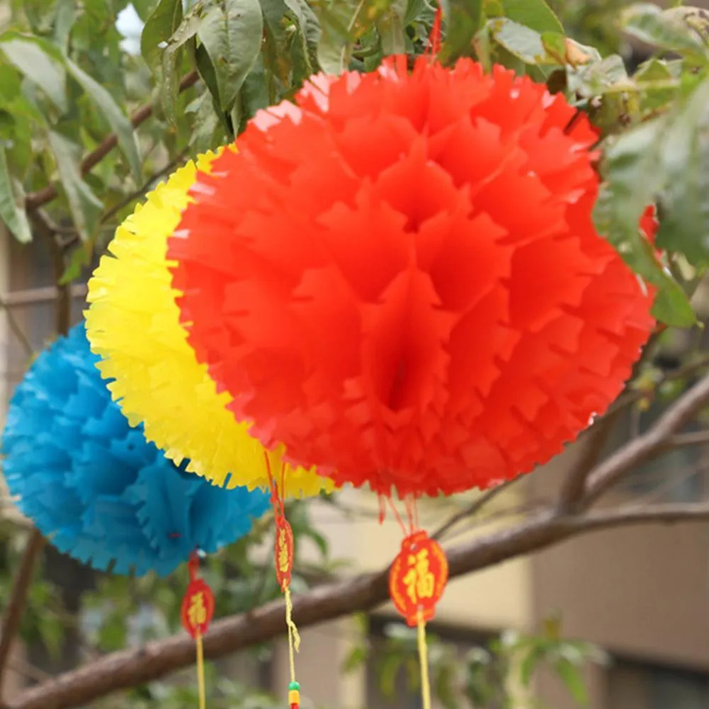 Spring Festival Decorative Colorful Spike Ball and Honeycomb Round ...