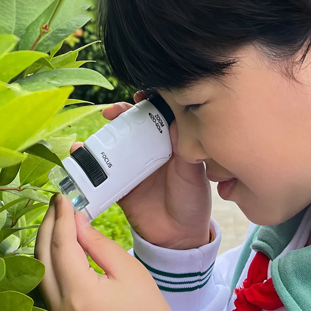 Portable Microscope Camera, Mini Handheld Microscope with LED Light ...