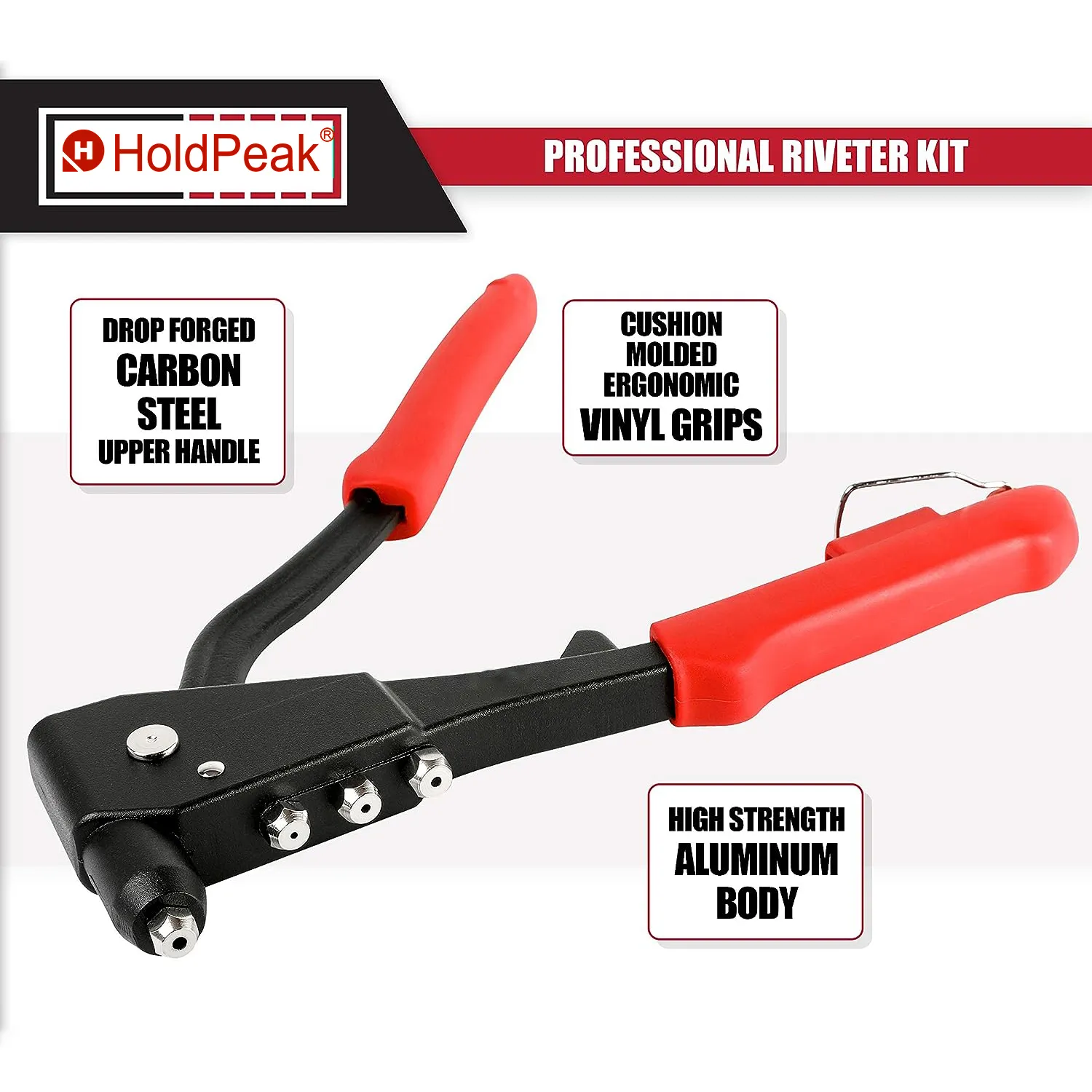 Heavy Duty Hand Riveter Kit: Incl. 60 Rivets, Versatile Handle, Nails ...