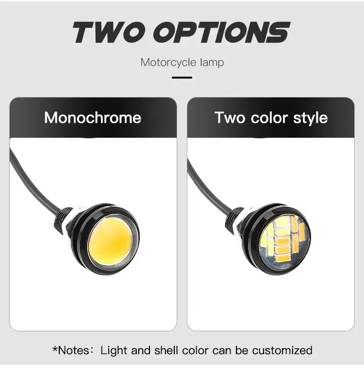 Car 23mm LED Eagle Eye Lamp DRL Daytime Running Light 12 LED Grille ...