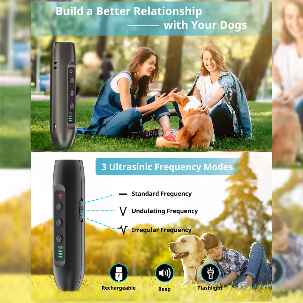 Ultrasonic Dog Repellent with LED Flashlight, Electronic Training ...