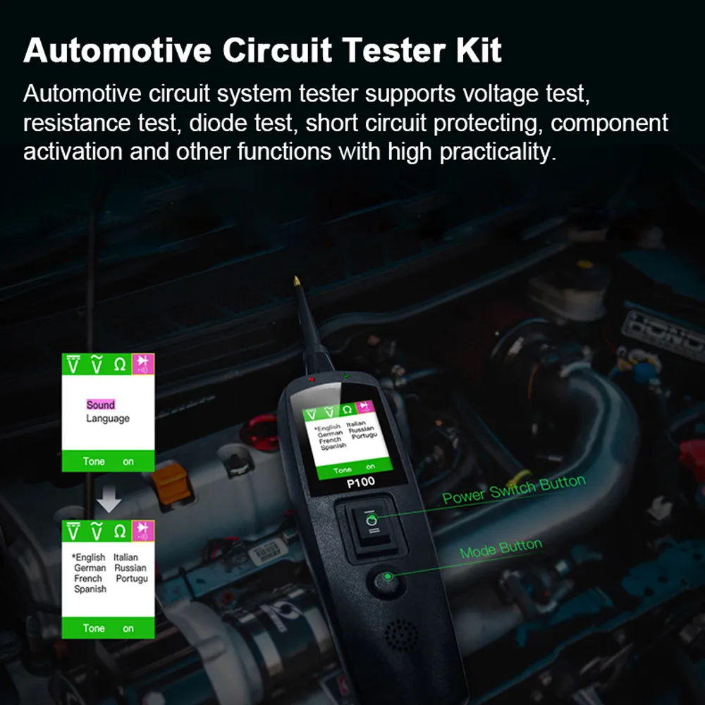Automotive Circuit Tester Power Circuit Probe Kit Car Voltage/Resistant ...