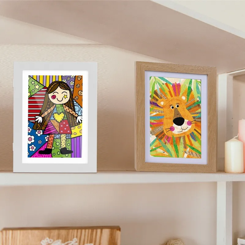 Kids Art Frames Wooden Changeable Picture Display for A4 Artwork ...