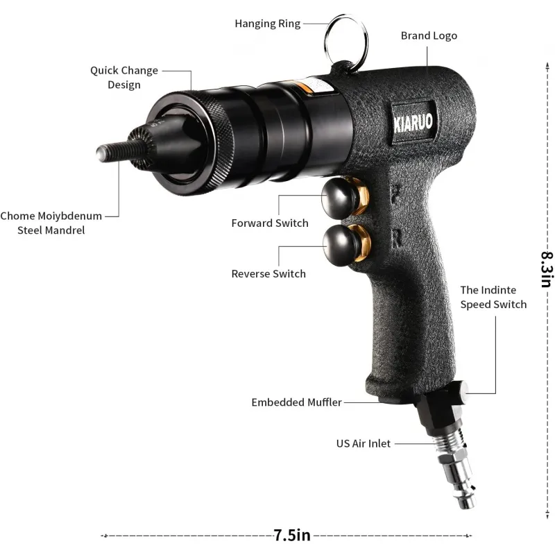 DHgate.com:Pneumatic Rivet Nut Gun Kit - Self-Locking Head Gun with ...