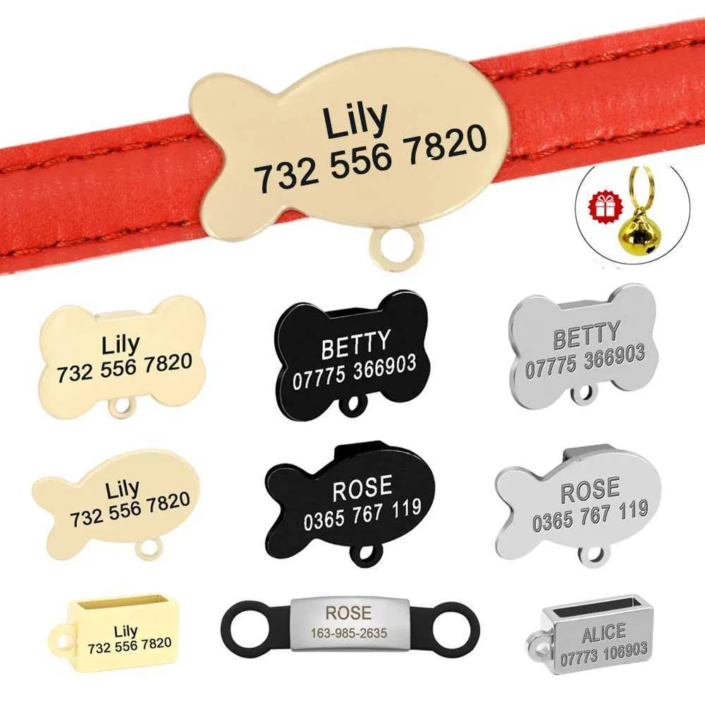 Engraved Pet ID Tag for Collars - Personalized Anti-Lost Nameplate for ...