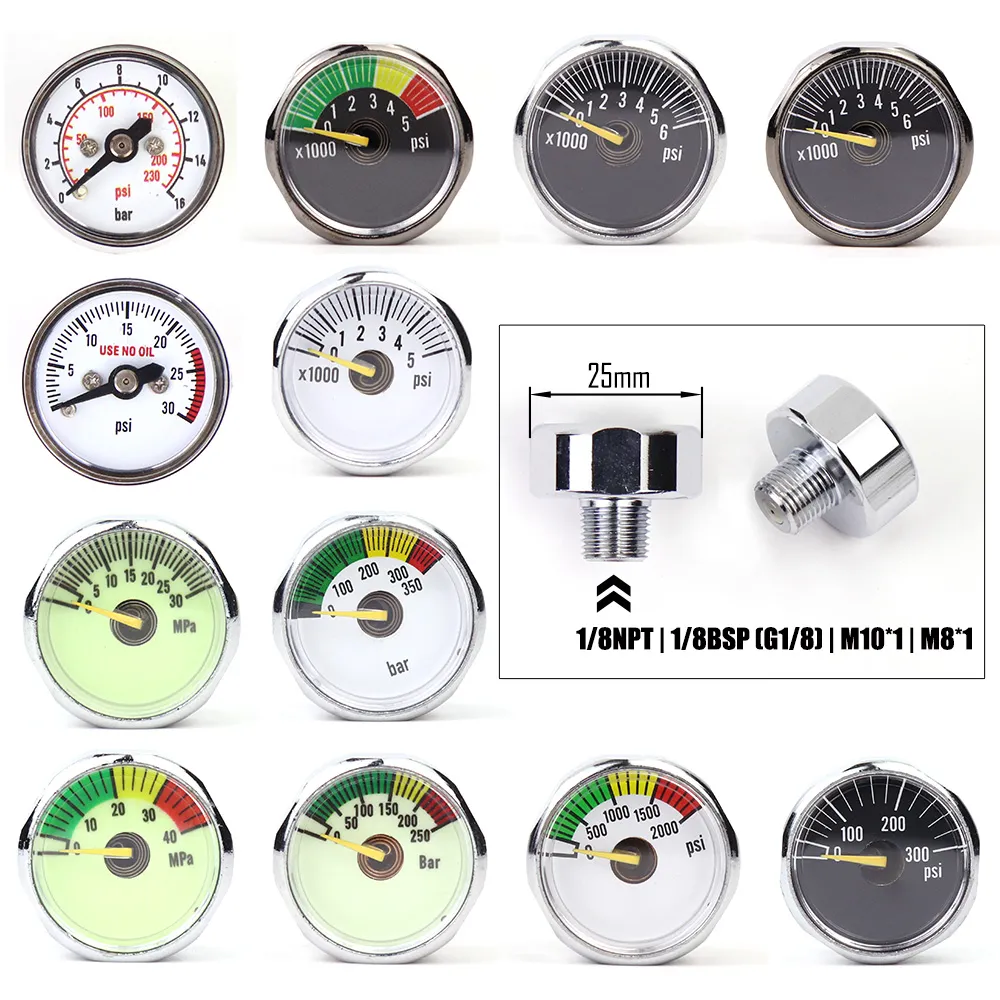 Air Mini Micro tire pressure gauge Manometre Manometer with Thread 1 ...