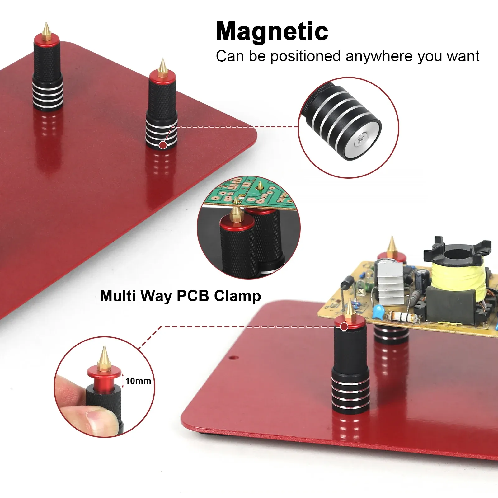 NEWACALOX Flexible Arm Soldering Third Hand with Magnetic Base, 3X LED ...