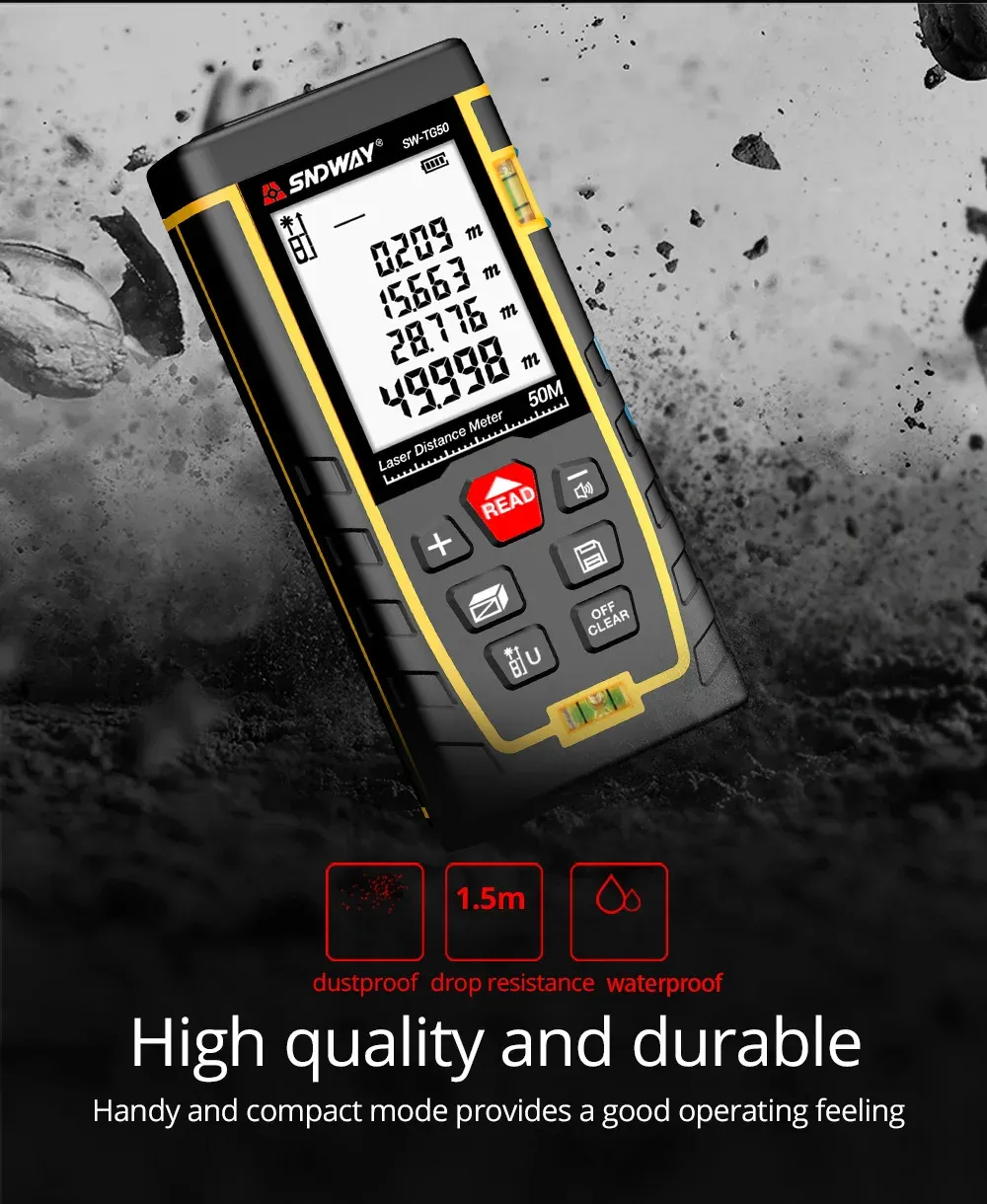 DHgate.com:SNDWAY Laser Measure Distance Meter - SW-TG120 Digital Laser ...
