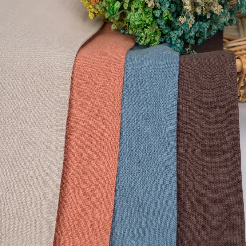 Pure Linen Fabric 210g 9x9 Sand Washed for Spring Autumn Coats Pants ...