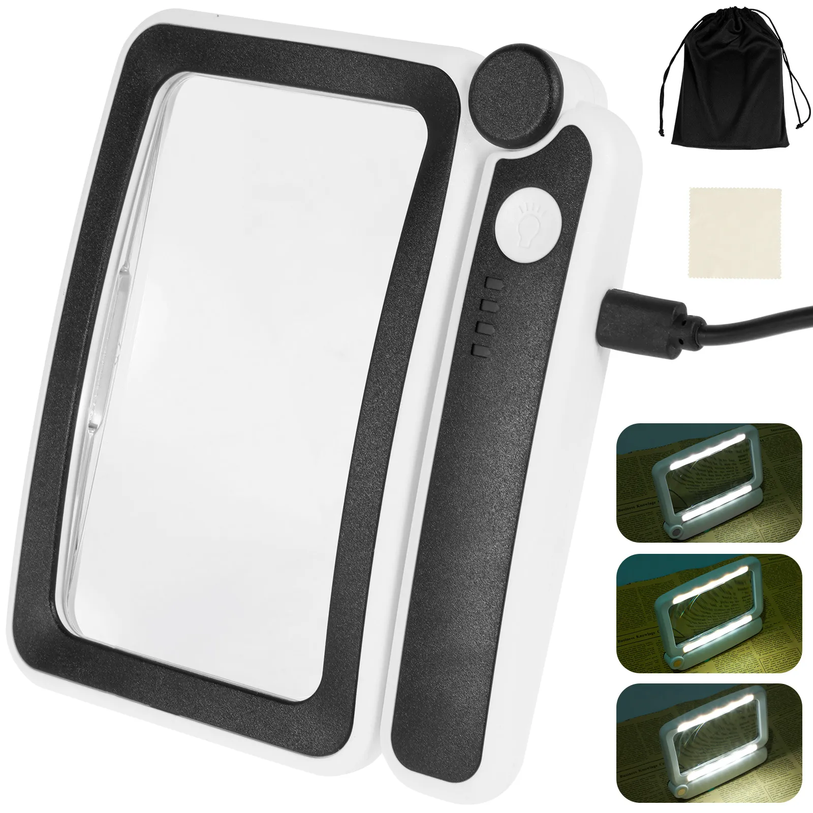 Large Foldable Handheld glass magnifying glass with 4X Magnification ...