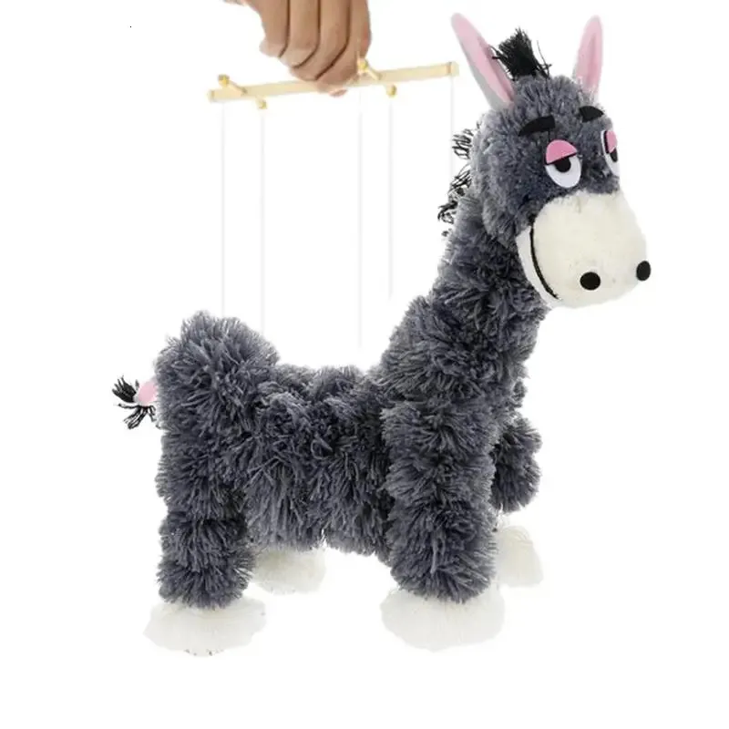 Donkey Hand Puppet Cartoon Donkey Toys Plush Puppets Interactive Soft ...