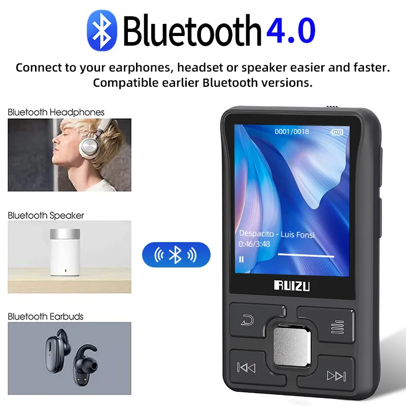 RUIZU X55 Bluetooth MP3 Player 8GB Clip On Sport... From Ddmyapr, $77.7 ...