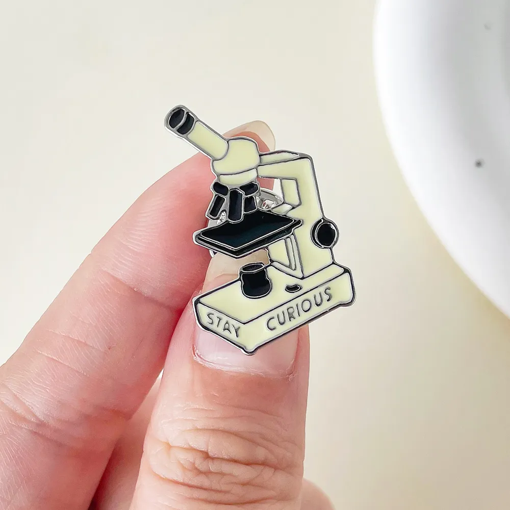 Microscope Enamel Pin Brooch Science Laboratory Biology Jewelry Lapel ...