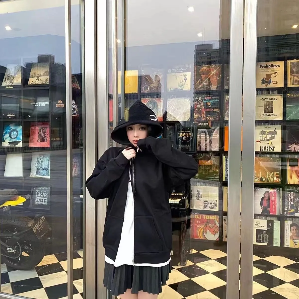 Premium Cotton Women's Zip-Up Hoodie: Casual Loose Fit Cardigan Jacket ...