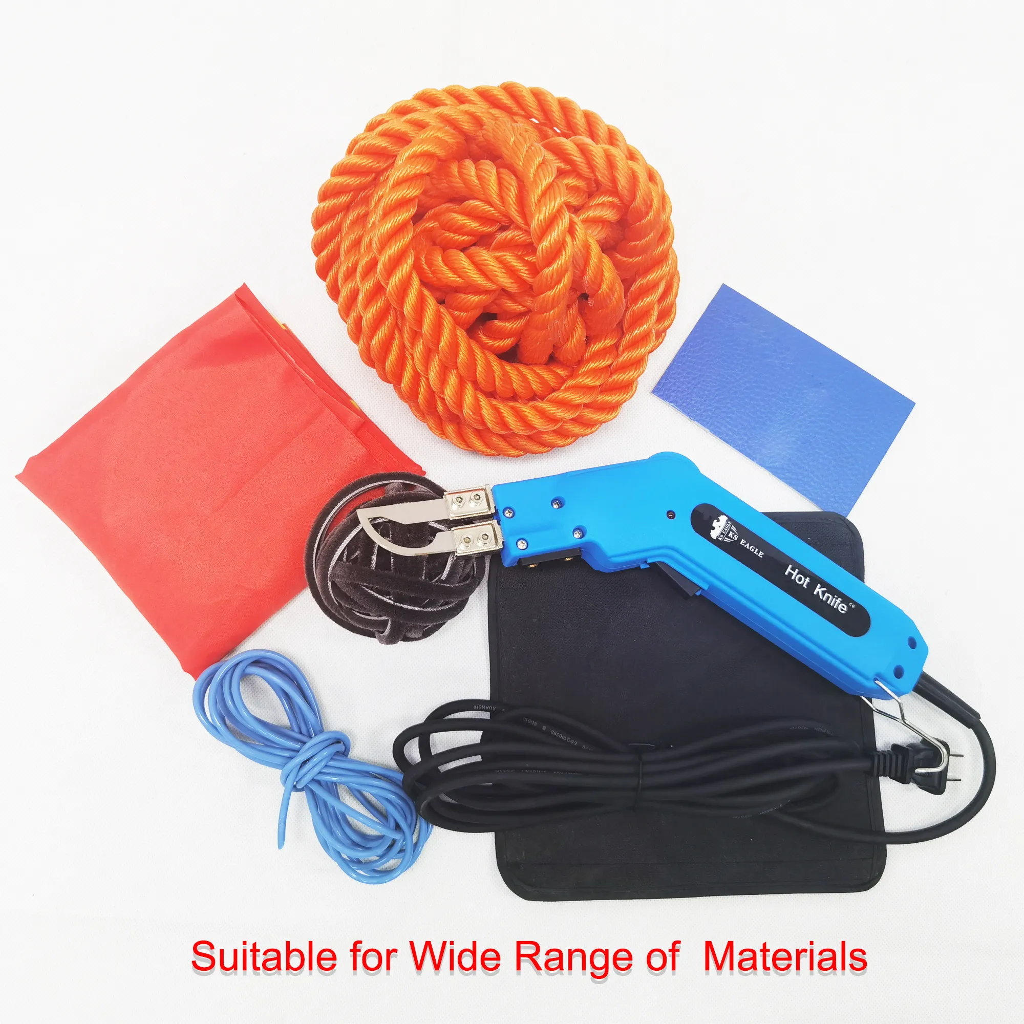 Fabric Cutter & Mat: 80W Electric Hot Knife for Leather, Curtains ...