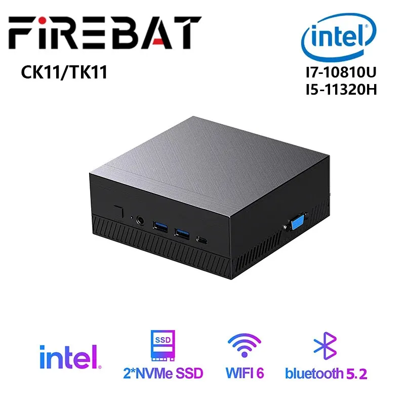 FIREBAT CK11 TK11 Mini PC Gamer Intel Core i7-10810U i5-11320H Windows ...