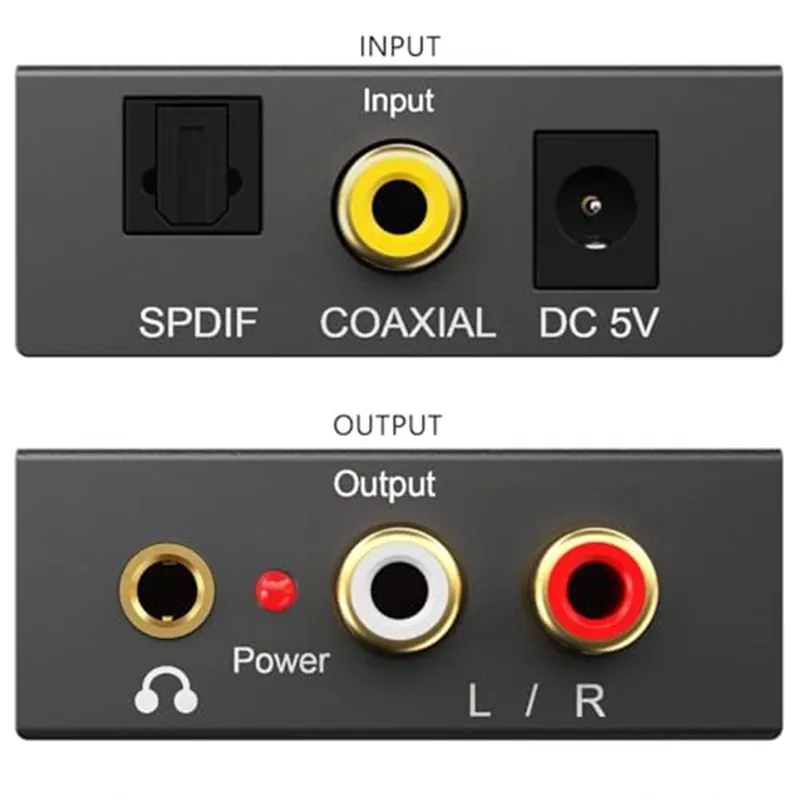 Digital Audio DAC Optical To RCA Converter: Portable Toslink Optical To ...
