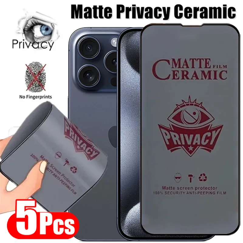 Privacy Screen Protector, Matte Ceramic Film, Anti-Spy Protection, 5 ...